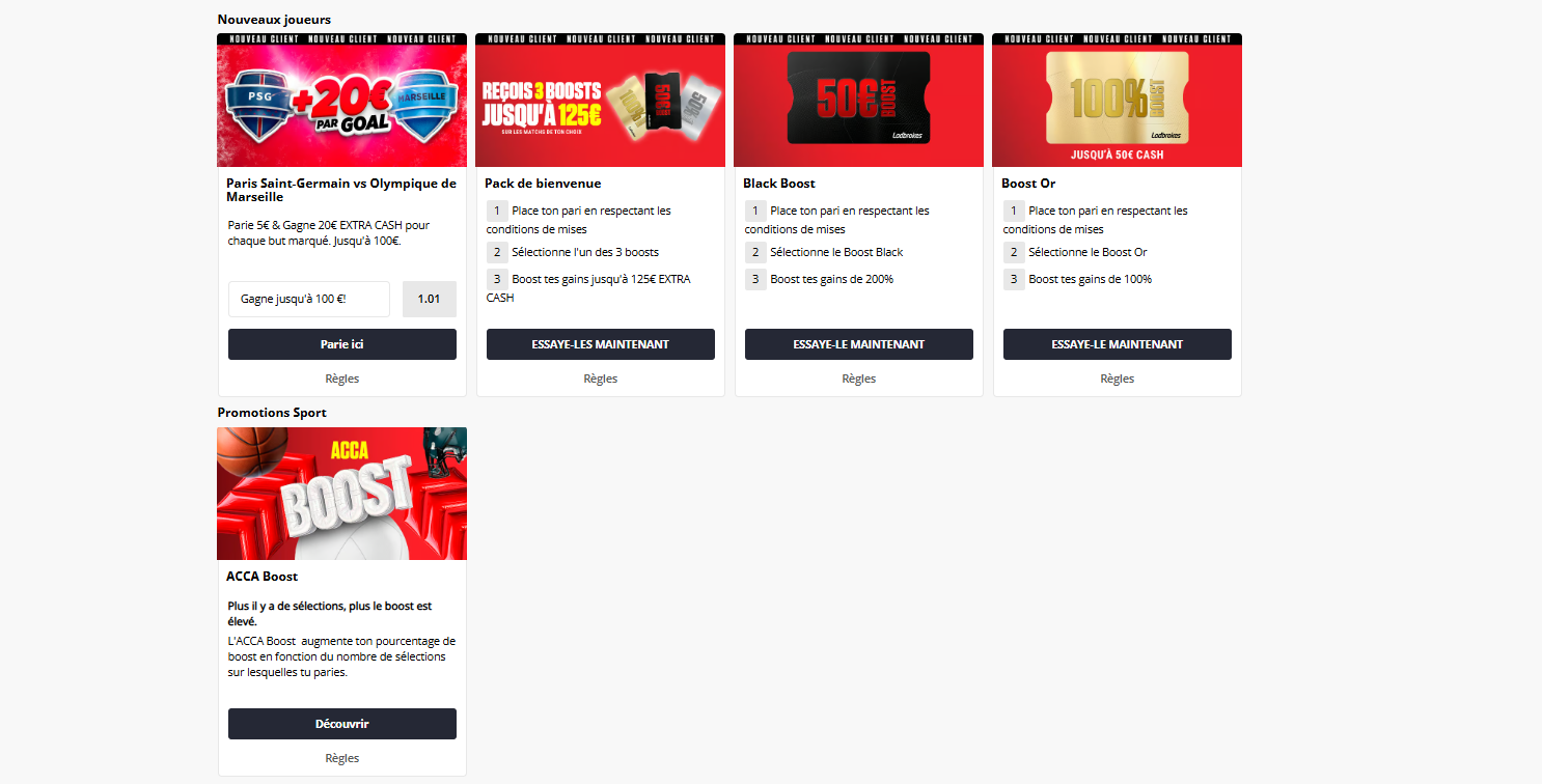 Code promo Ladbrokes LAD*** : 125 € offerts en 2026